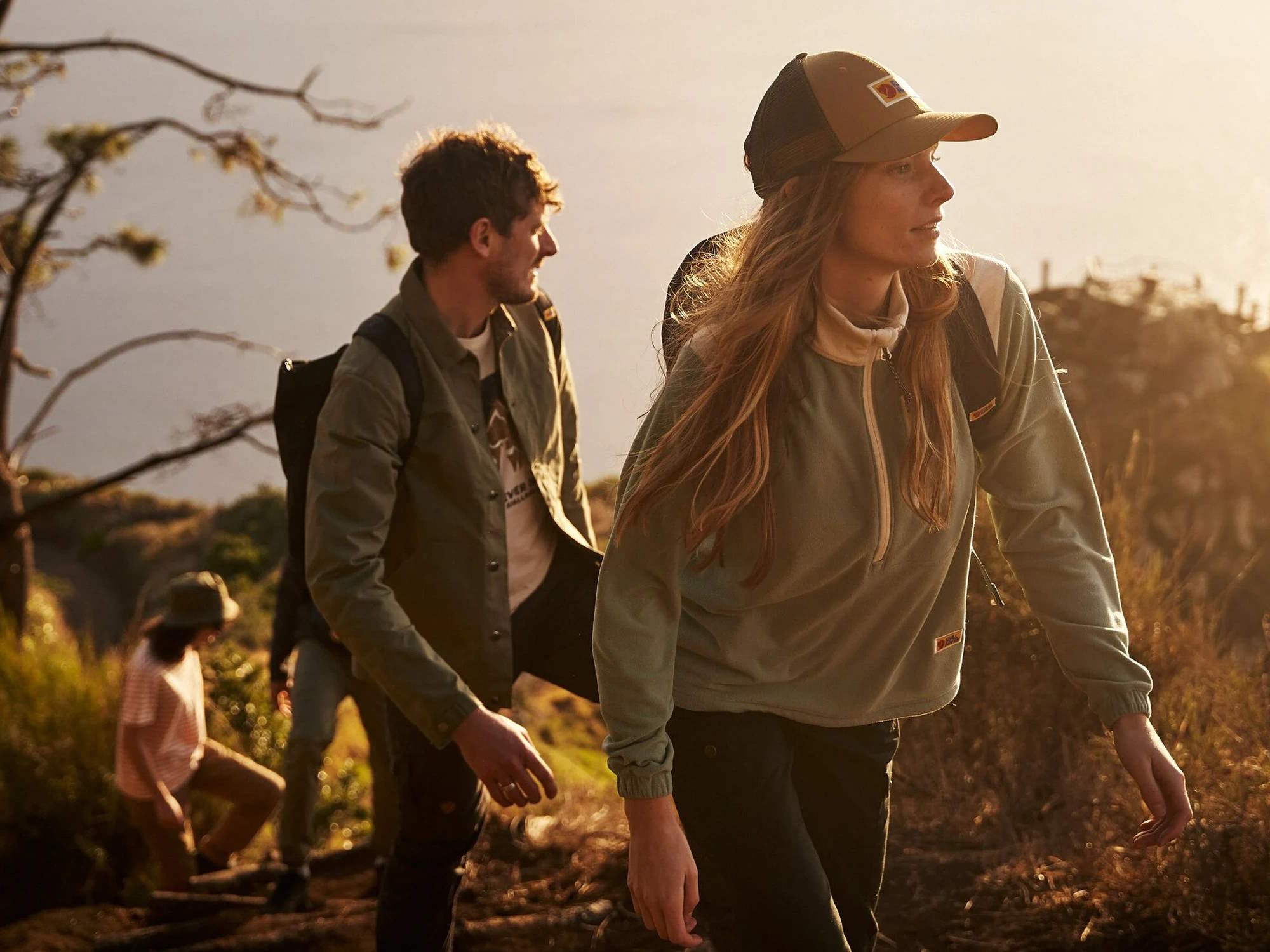 Fjällräven Vardag ite Damen Fleece Pullover Sage Green/Chalk White